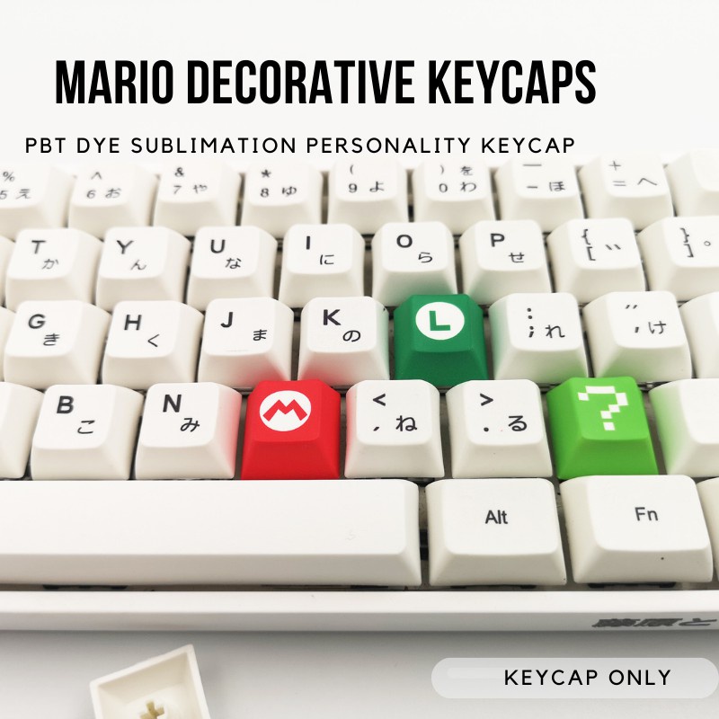 Mario Custom Keycap Set – 4 Keys (W, M, L, ?) OEM Profile Keycaps for ...