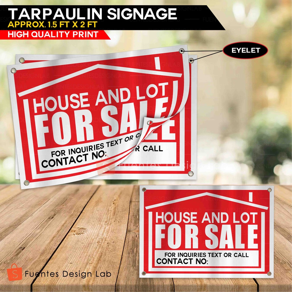 2pcs House and Lot For Sale Signage | House and Lot For Sale Tarpaulin ...
