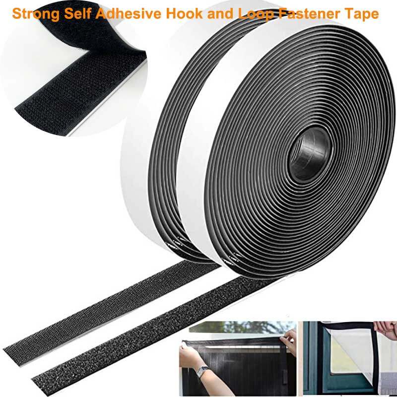 Velcro Tape Hook Loop Strips with Adhesive Fastener Tape Nylon Sticker ...