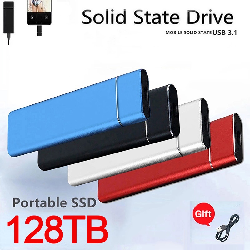 Portable 1TB 2TB SSD External Hard Drive Type-C USB 3.1 High Speed 16TB ...