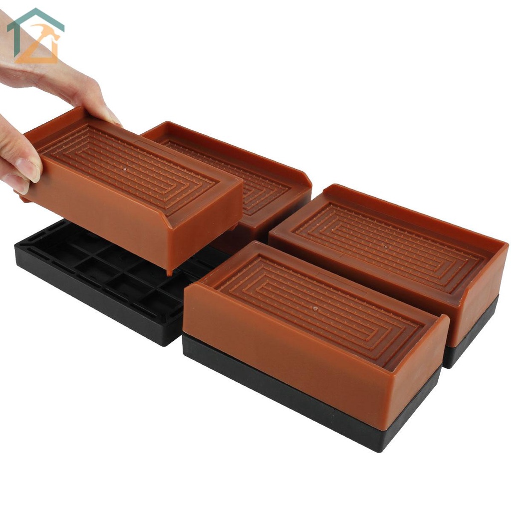 4 Pack Bed Furniture Risers Heavy Duty Adjustable Desk Lifts Leg ...