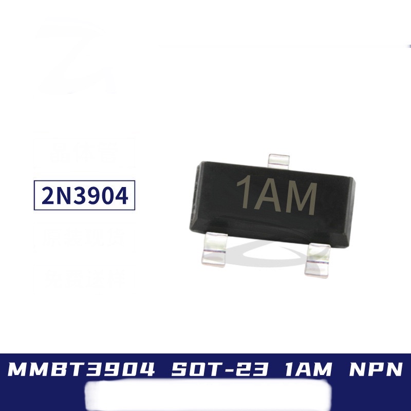 MMBT3904 SOT-23 Silkscreen 1AM 2N3904 0.2A SMD NPN Transistor | Shopee ...