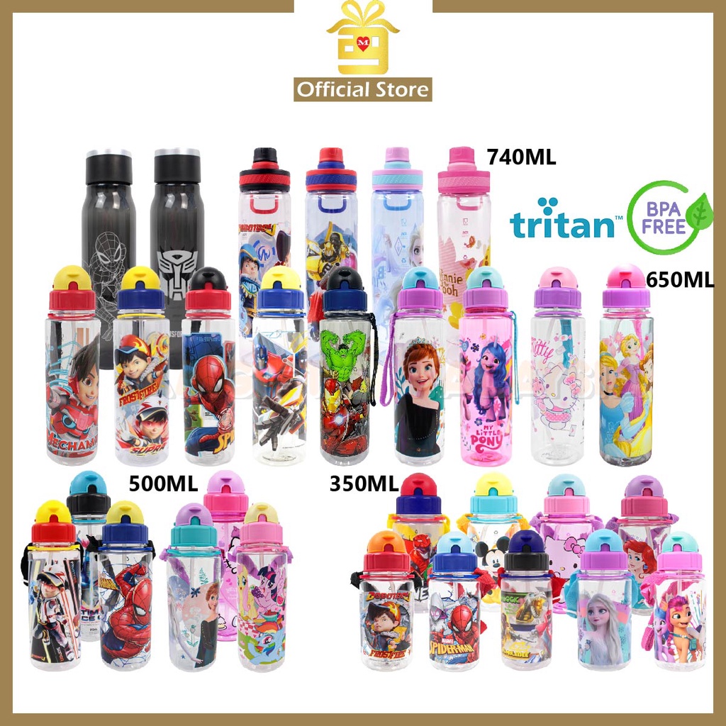 Mechamato BoBoiBoy Spiderman Water Bottle Kids Boy Disney Frozen My ...