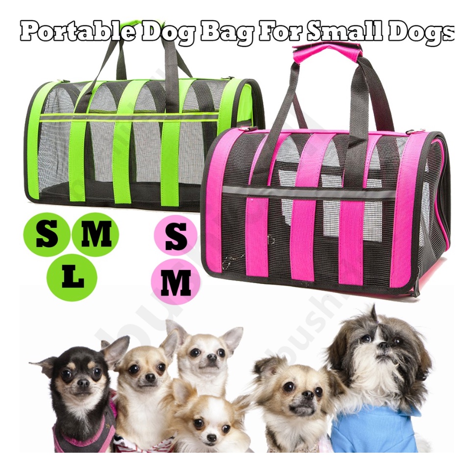 Portable dog bag mesh breathable pet carrier bag for cats and dogs ...