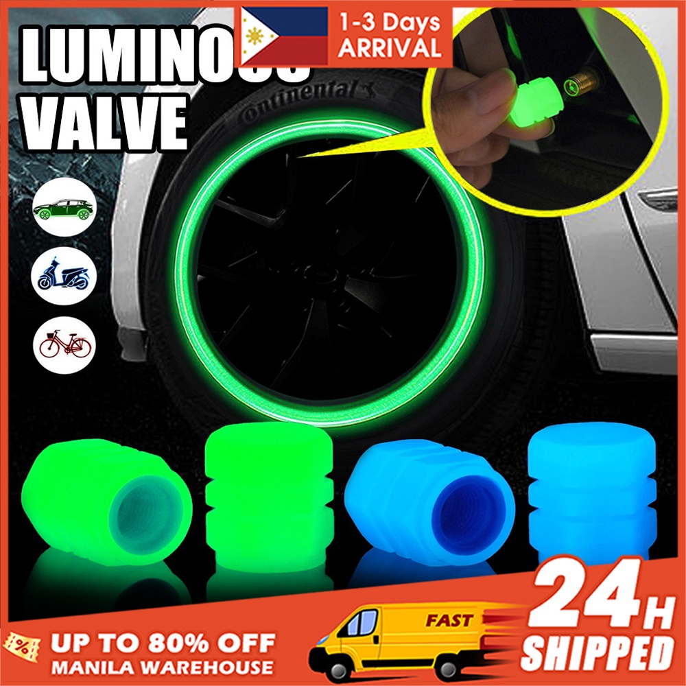 Luminous Tire Valve Caps Mini Tire Valve Stem Caps Glow for Car SUV ...