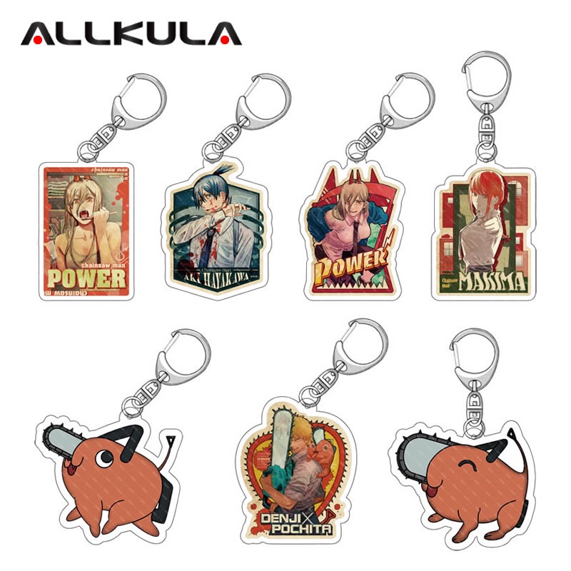 Anime Chainsaw Man Keychain Fans Collection Cosplay Double Sided Key ...