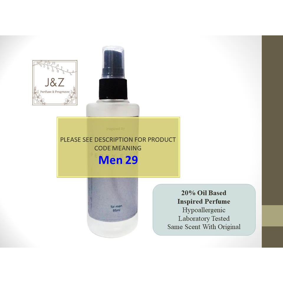 J&Z Men 29 20% Oil Based Perfume 85ml | Shopee Philippines