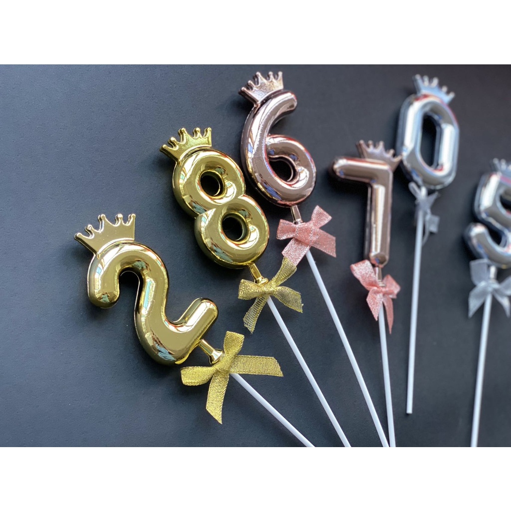 Number Cake Topper Set For Decoration Cake Happy Birthday Party ...