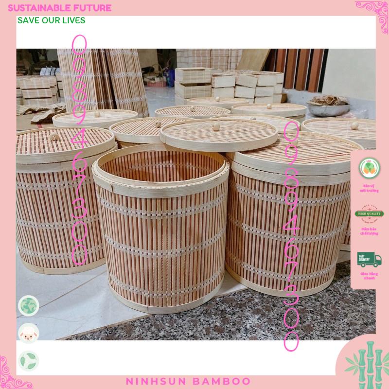 Modern, multi-purpose round rice bin for the table - convenient flip ...