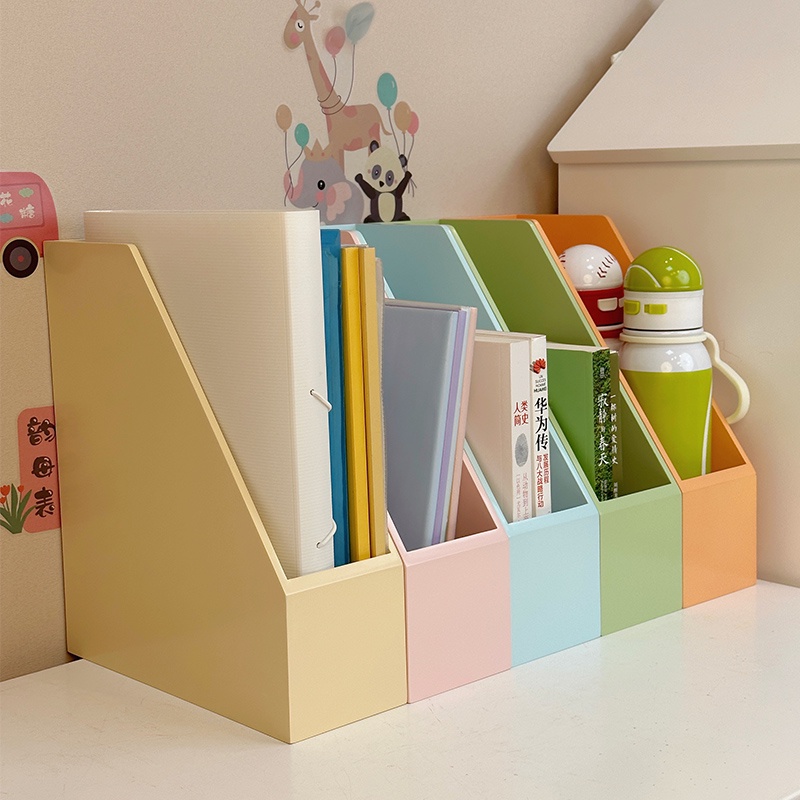 Kids desktop bookshelf student papers storage rack Wooden sorting ...