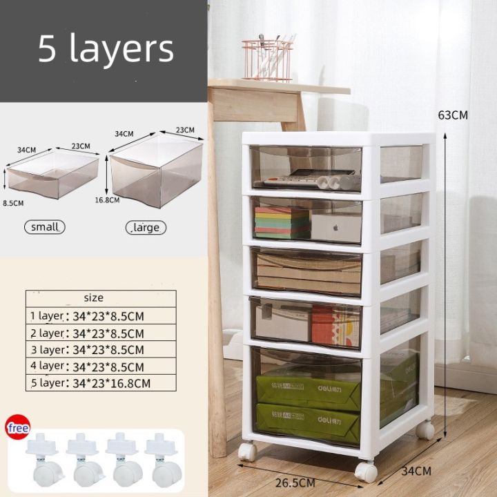 5 Layer Drawer Unit Home Office Drawer Organizers File Cabinet Cosmetic ...