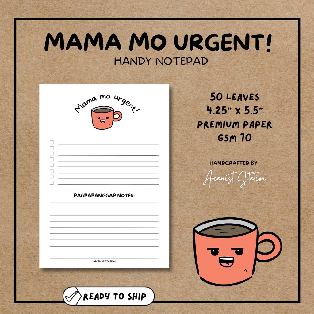 Mama mo urgent - Witty Tagalog Notepad Planner | Shopee Philippines