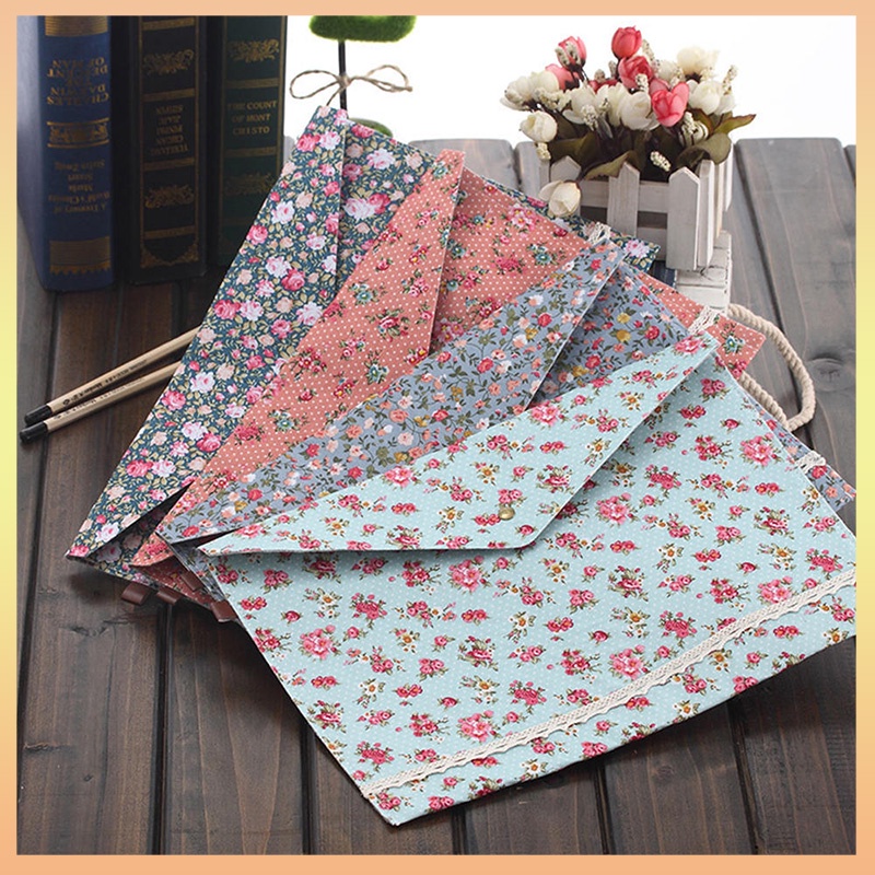 Portable Floral A4 File Envelope Fabric Document Bag Paper Pockets ...