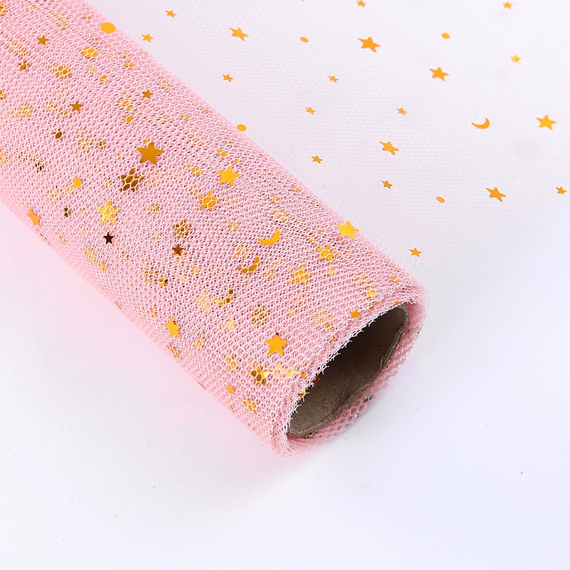 Star and moon gauze flower wrapping paper Flower Bouquet Lace Gauze ...