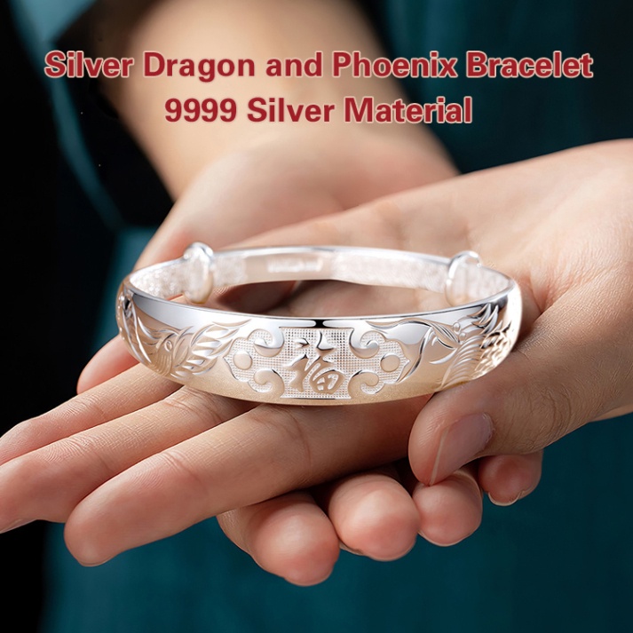 Silver Dragon and Phoenix Bracelet - Adjustable Size | Shopee Philippines