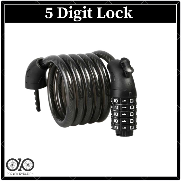 Heavy Duty 5 Digit Code Number 12mm Bike Cable Lock | Shopee Philippines
