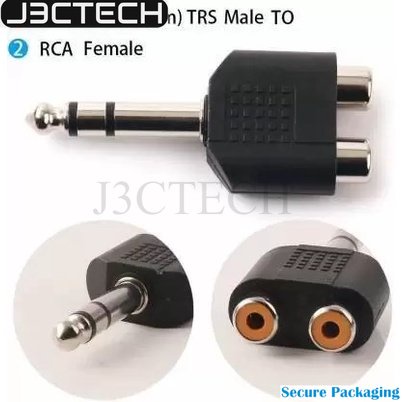 6.35MM stereo mono plug to 2RCA female jacks Electrical double audio ...