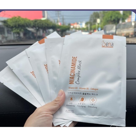 Sena Niacinamide Complex mask contains Collagen, Vitamin B3 and B5 ...