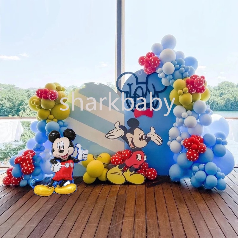 110pcs/set Birthday Party Disney Mickey Theme Balloon Decoration Blue ...