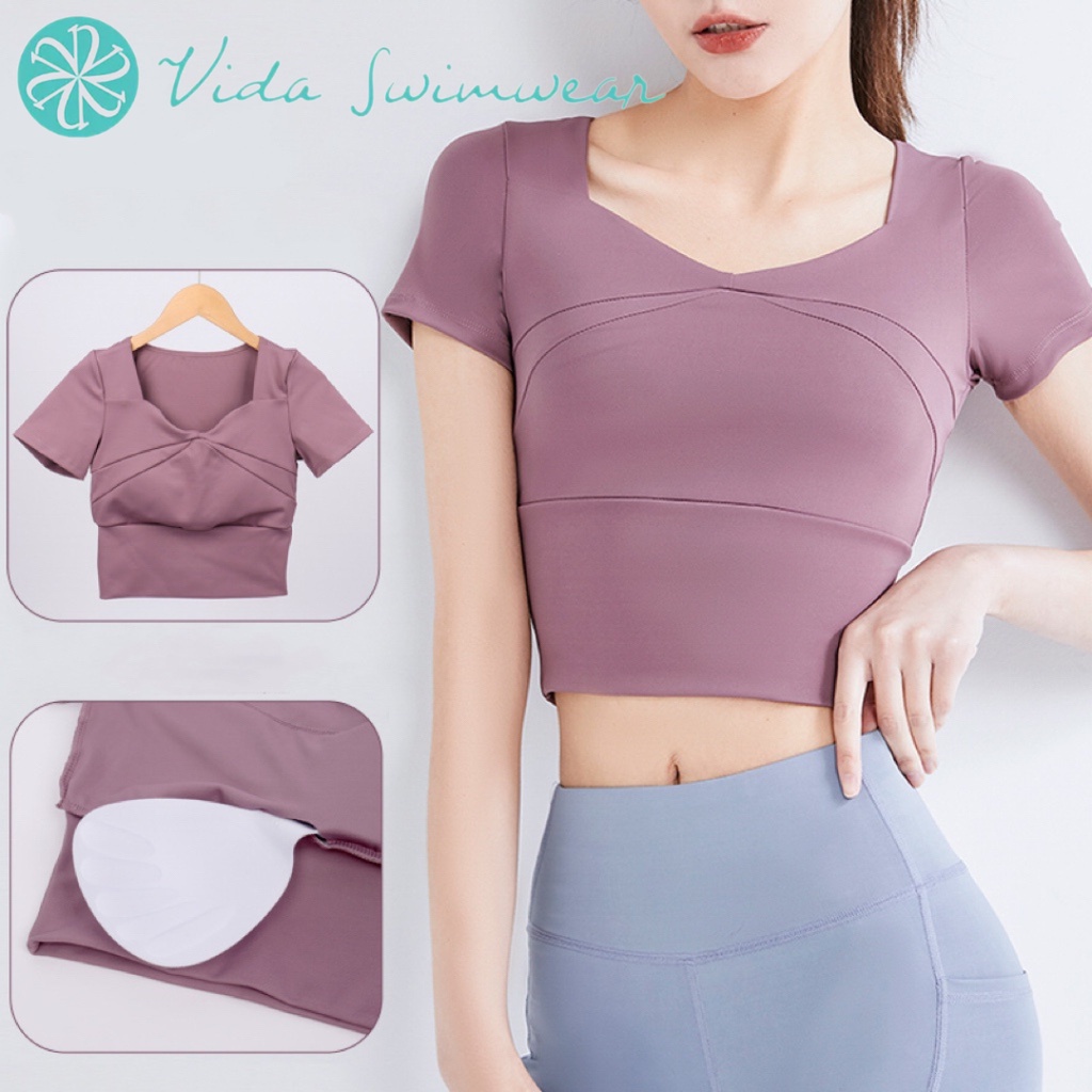 Padded Yoga Top Yoga Crop Top Wear Sports Wear Gym Wear Outfit Active ...
