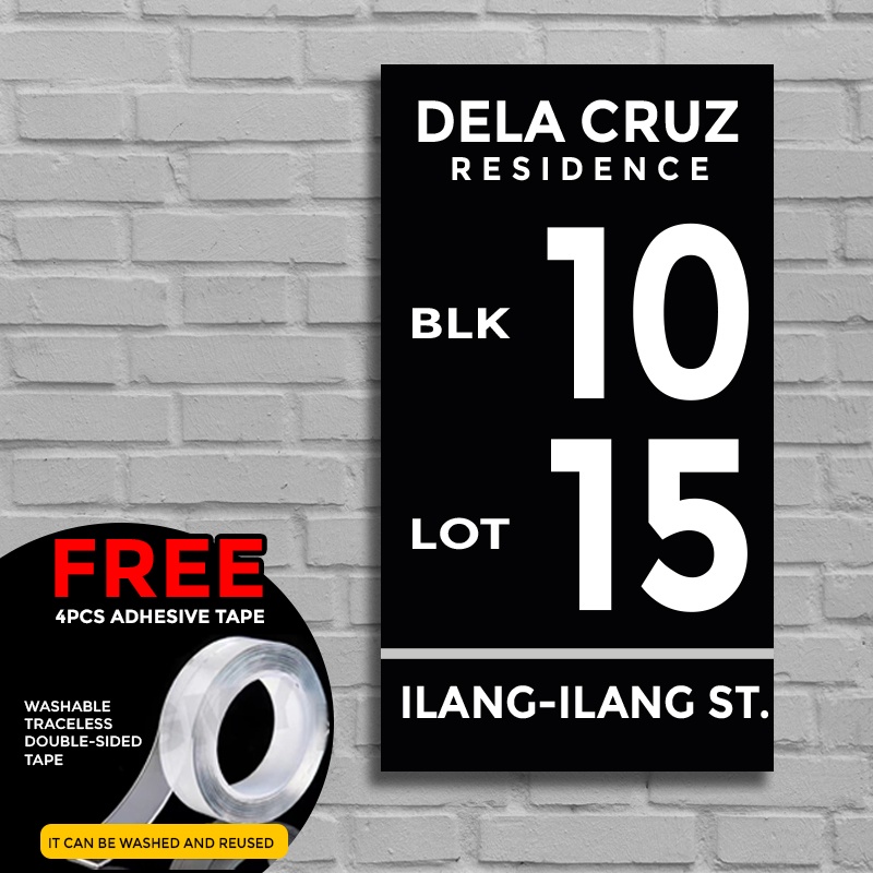 PERSONALIZED HOUSE NUMBER/HOME ADDRESS PLATE/5MM SINTRABOARD/5X9 INCHES ...