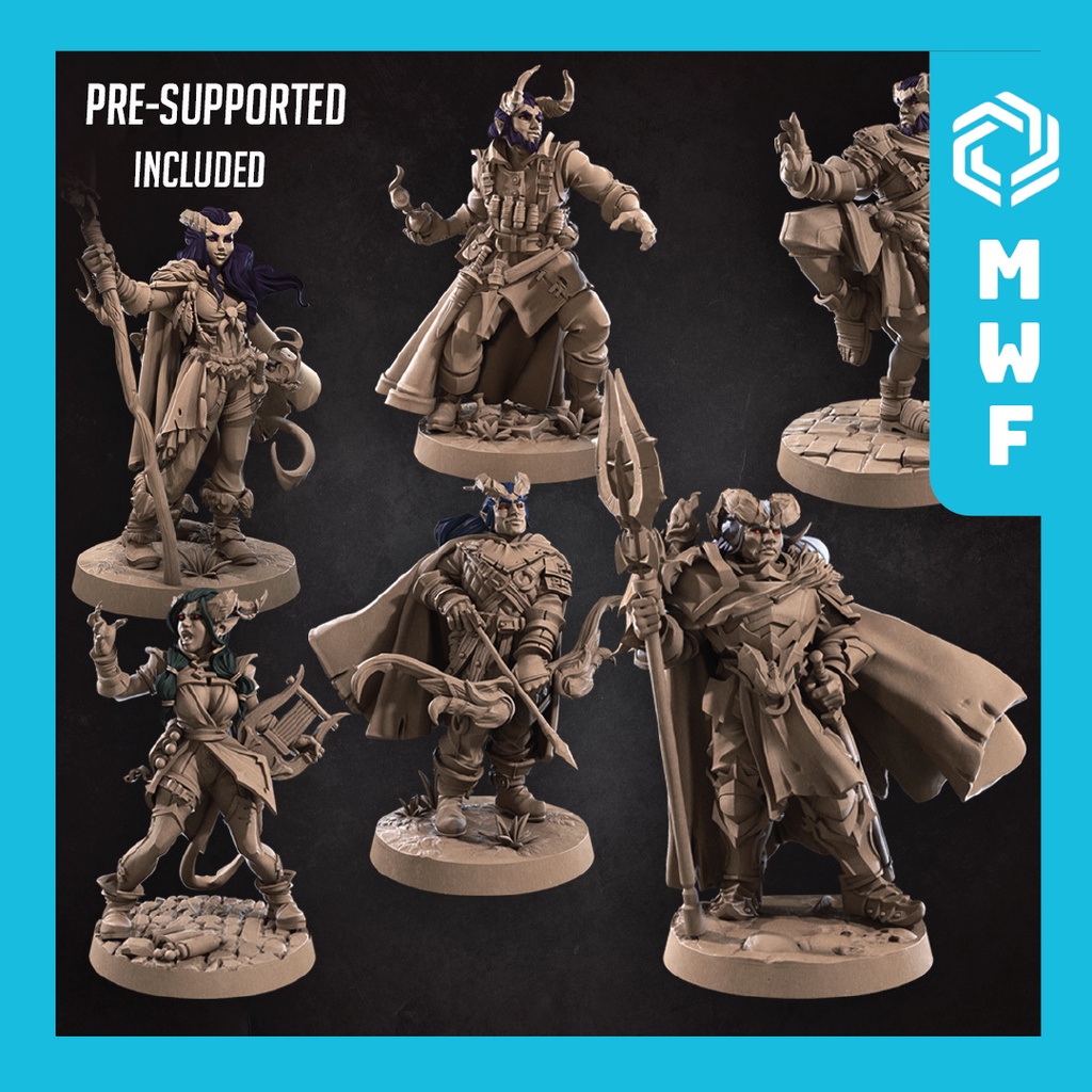 Bite The Bullet | Tieflings pack of 6 different Classes for RPG or DND use w/themed bases ...