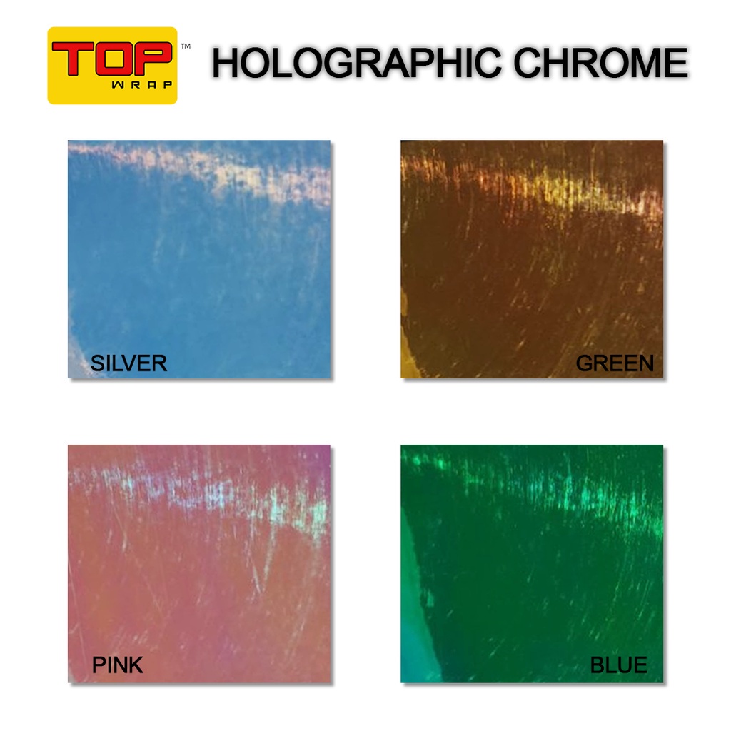 TOPWRAP 1ft legth x 4.5ft width Color Transition Holographic Chrome Car ...