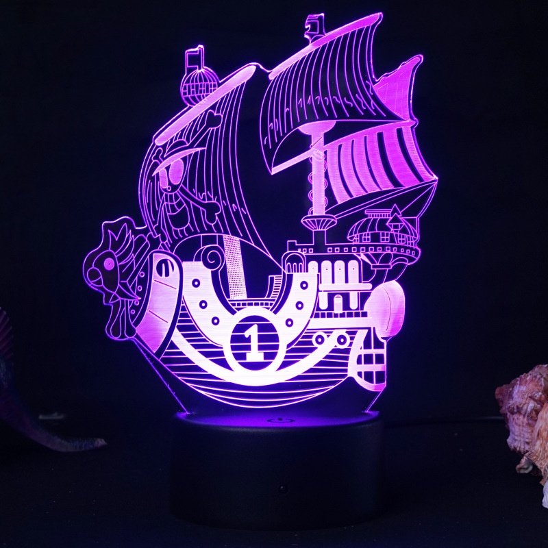 One Piece 3D Night Light Luffy Zoro Ace Pirate Ship Series Merchandise ...