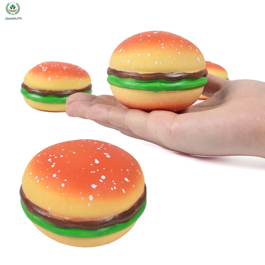 YJ Burger Stress Ball 3D Squishy Hamburger Fidget Toys Silicone ...
