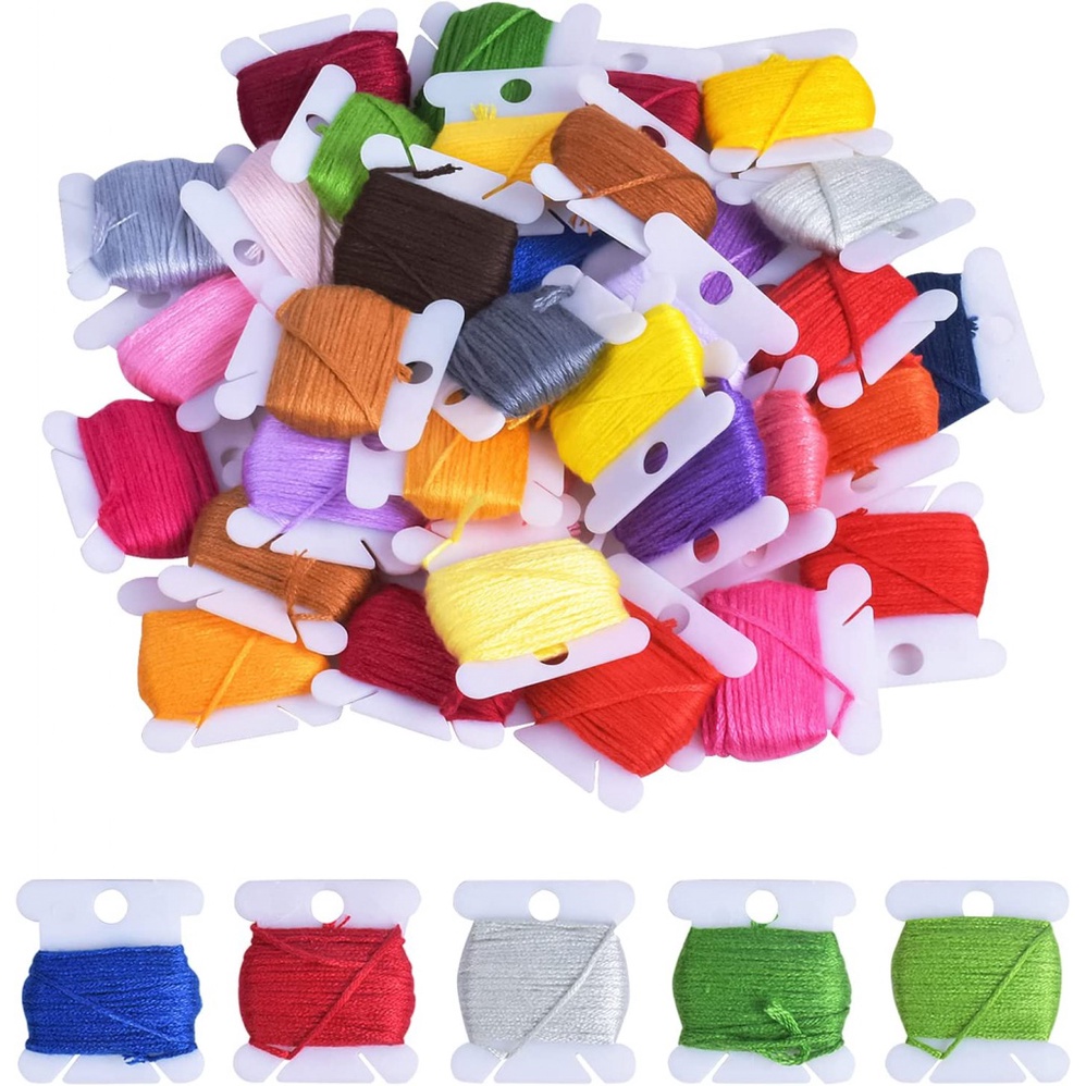 1 Piece Embroidery Threads 50 Colors Cross Stitch Threads Sewing ...