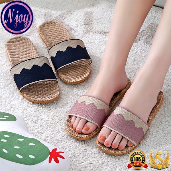 Njoy Linen rattan indoor slippers, home slippers for women and men ...