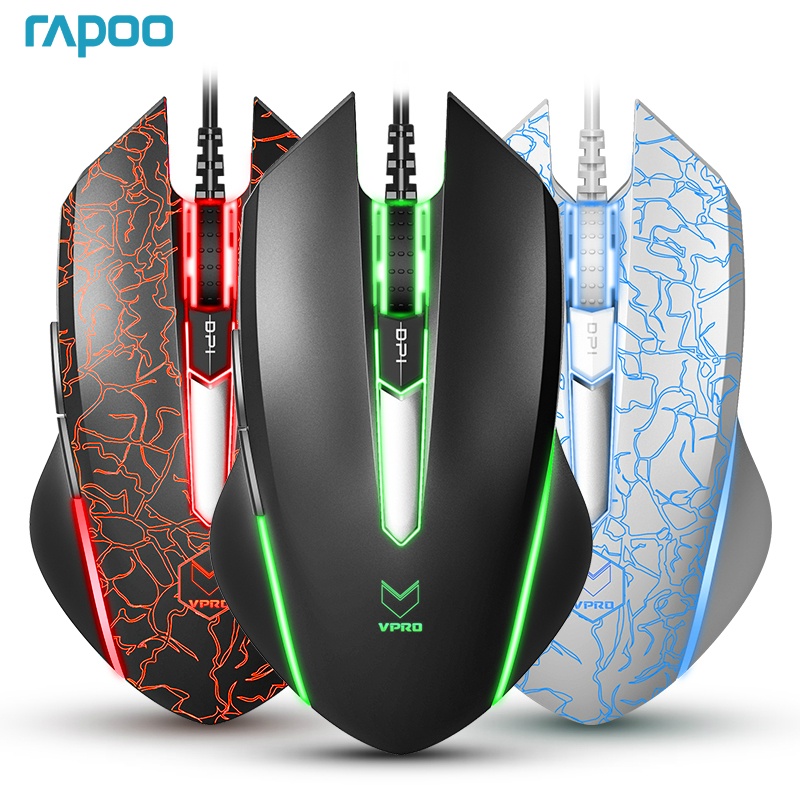 Rapoo V18 Gaming Mouse 6 Buttons Wired USB Optical Mice Adjustable ...