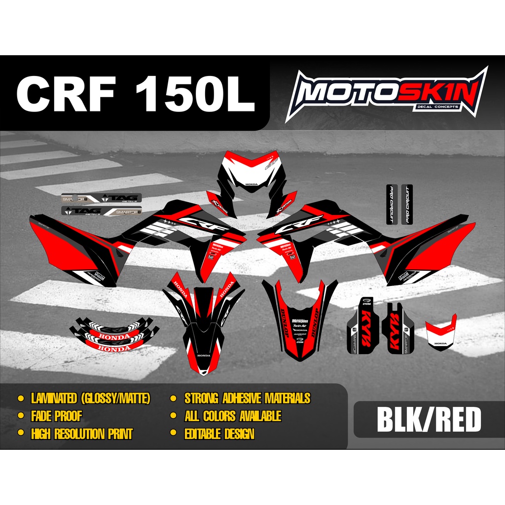Honda CRF 150L Full Set Decals w/ FREE RIM STICKER Batch 3 | Shopee ...