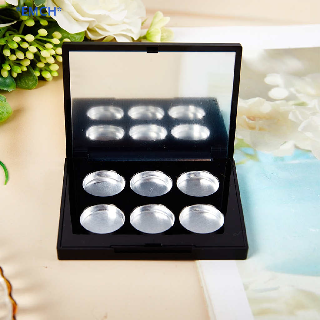EMCH> 6 Grids Empty Eyeshadow Palette Eye Makeup Storage Dish DIY Eye ...