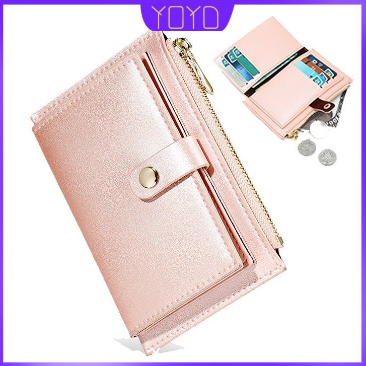 YoYo #6054 Card Holder Key Wallet PU Zipper Pouch Korean Creative Pearl ...