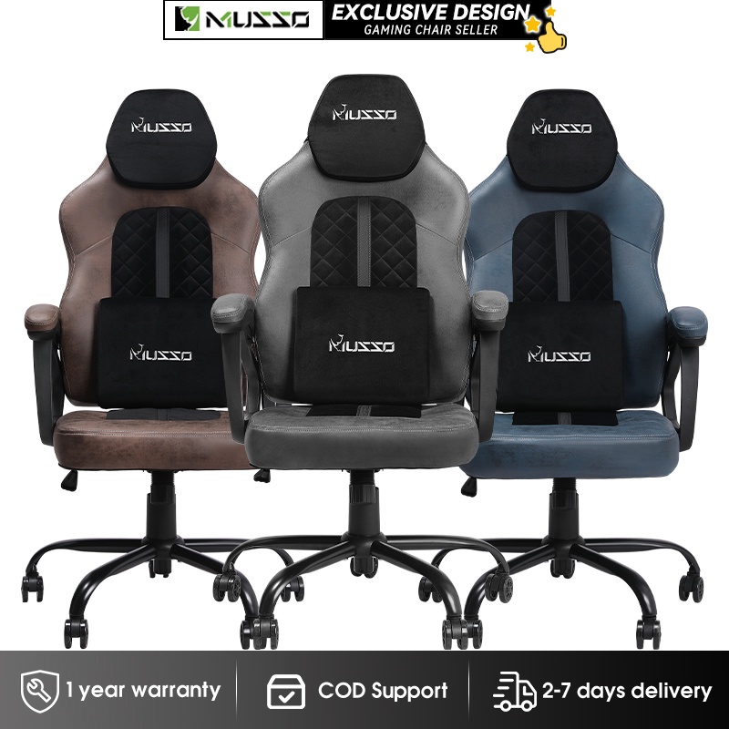 MUSSO 129A Fabric Leathaire Computer Gaming Chair Waterproof Scratch ...