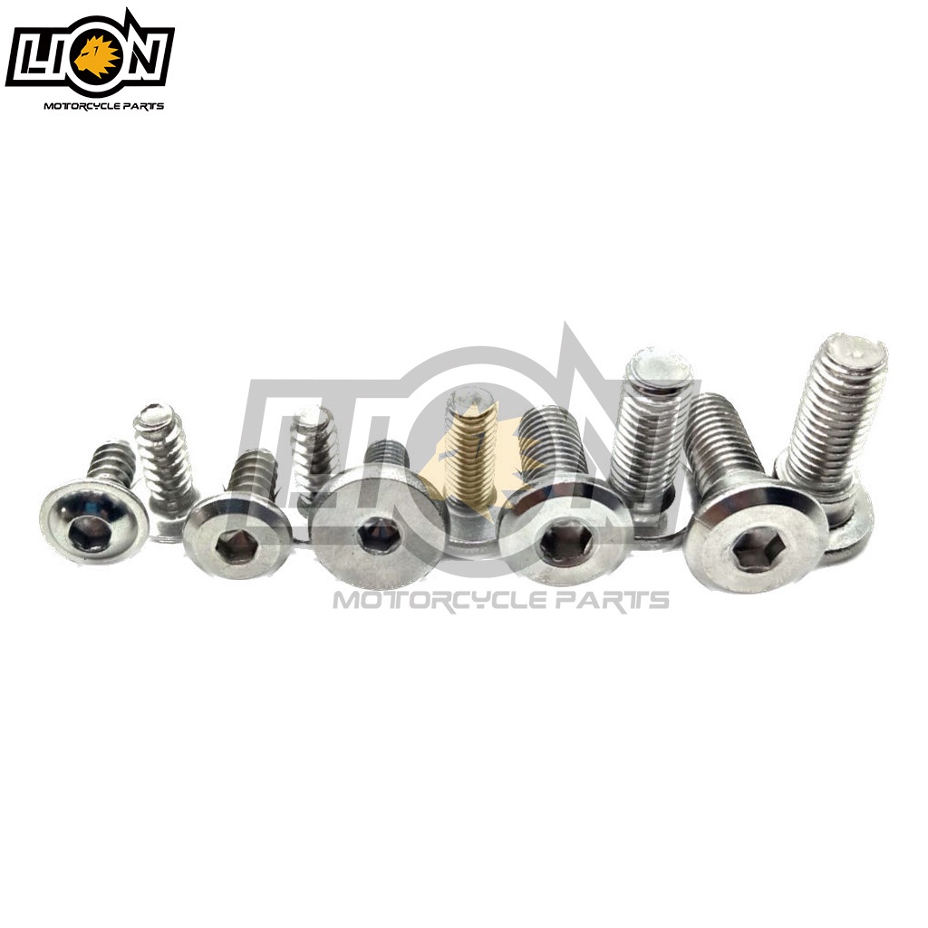 LION Motorcycle Body Bolt Screw Disc Stainless Tools 5*15mm 6*16mm 8 ...