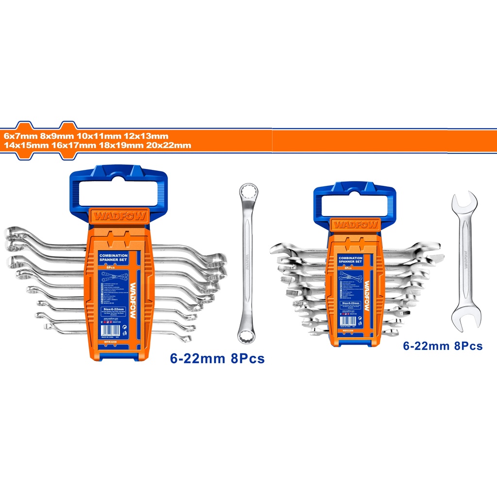 WADFOW DOUBLE OFFSET RING OR OPEN END SPANNET SET 6mm to 22mm | HEAVY ...