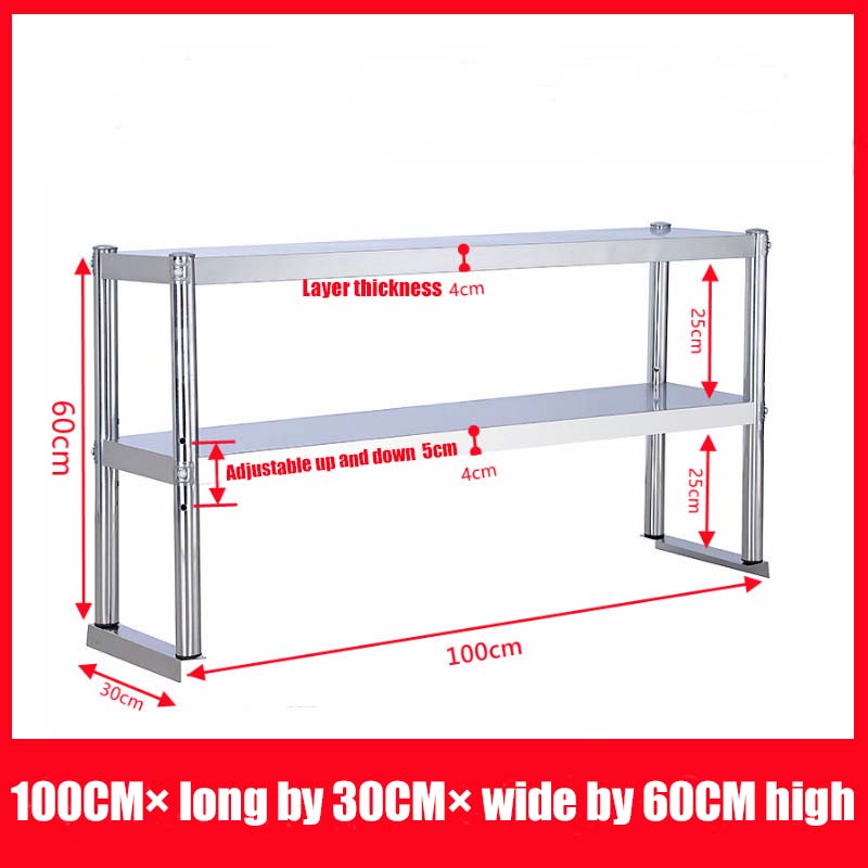 304 Stainless steel shelf easy to clean restaurant Double layer ...