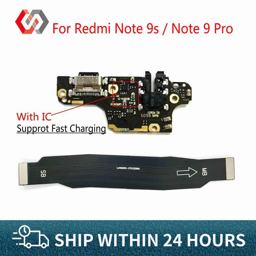 USB Charging Port Board Connector Flex Cable For Xiaomi Redmi Note 9S ...