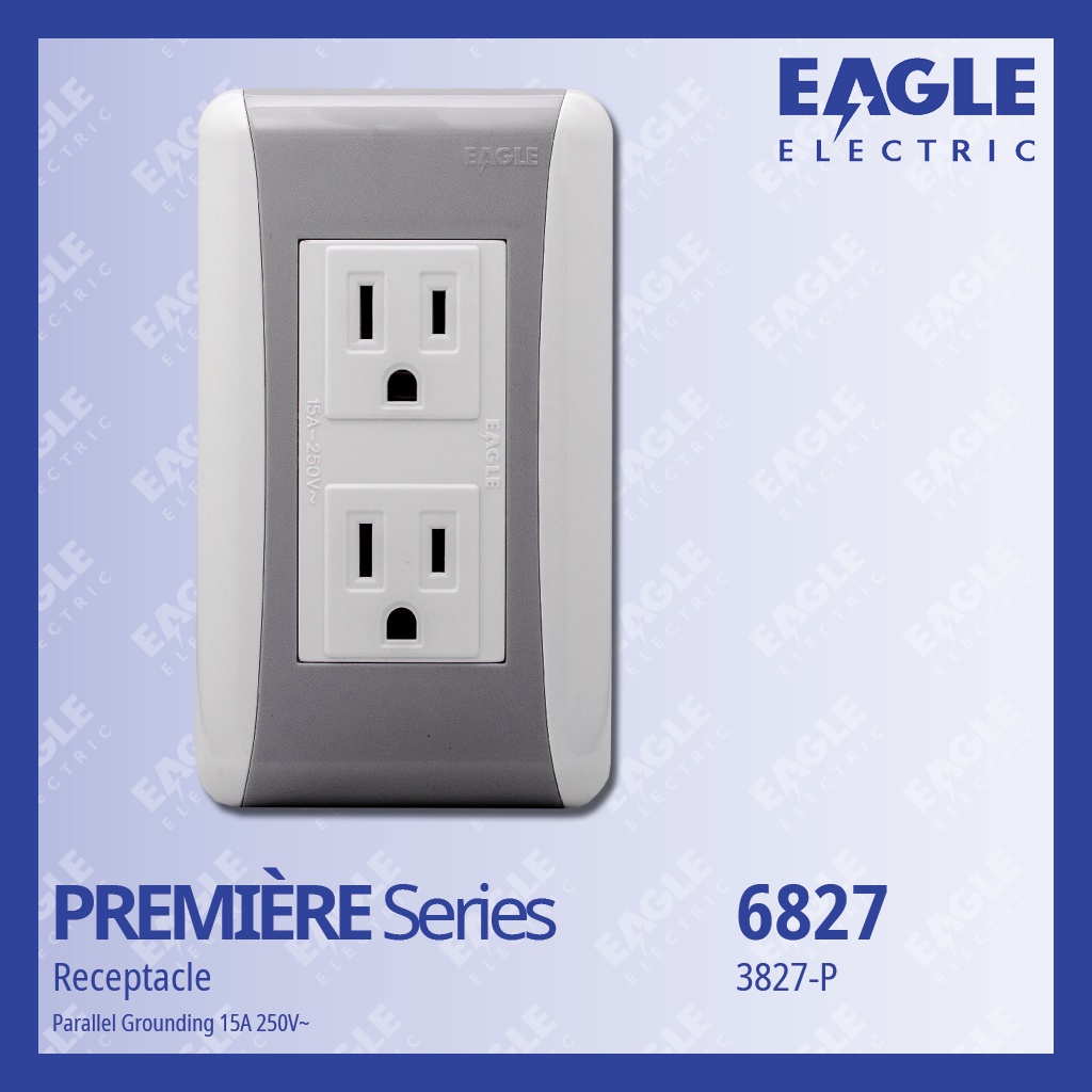 EAGLE 6827 [3827-P] PREMIÈRE 2-Gang Parallel Grounding Receptacle 15A ...
