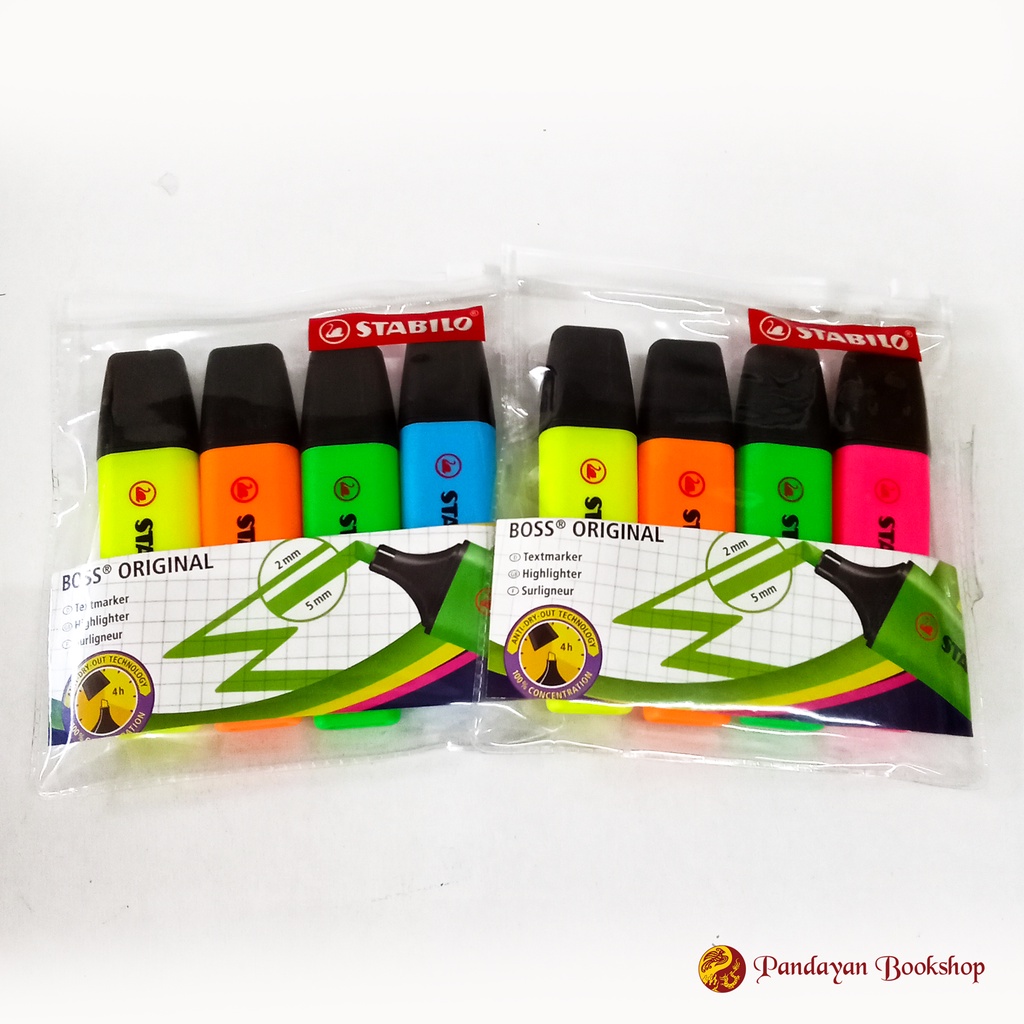 Stabilo Boss Original Highlighter 4s in Ziplock | Shopee Philippines
