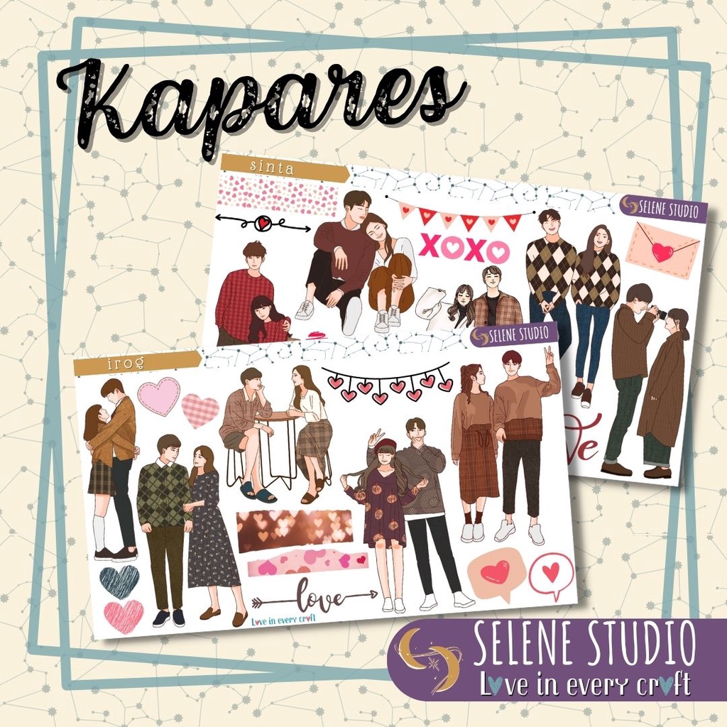 SELENE X KAPARES COLLECTION STICKER SHEETS | BULLET JOURNAL COUPLE ...
