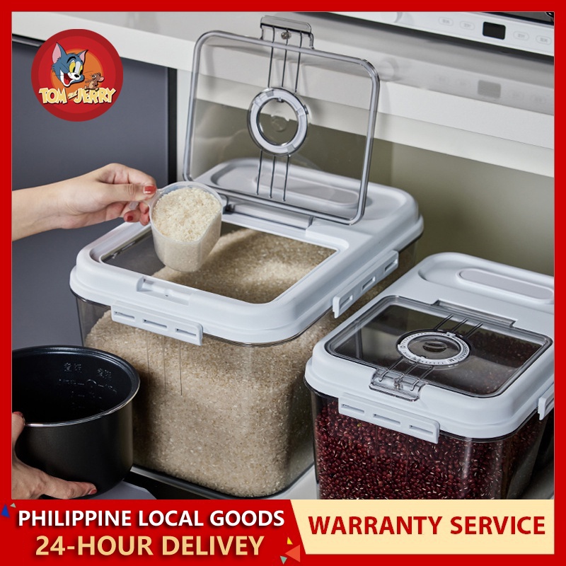 15kg Transparent Large Capacity Rice Storage Bucket Acrylic Rice ...