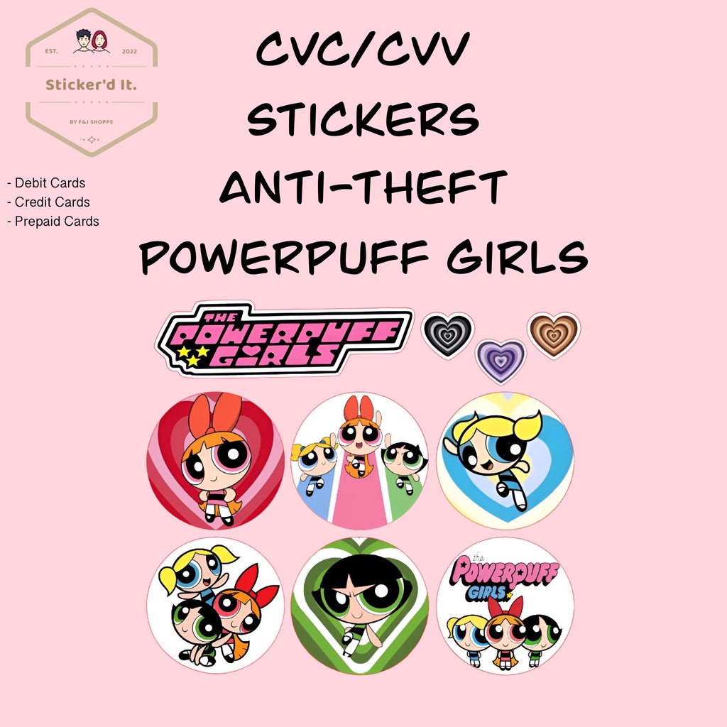 Powerpuff Girls CVV/CVC Stickers (Anti-Theft Stickers for ATM and ...