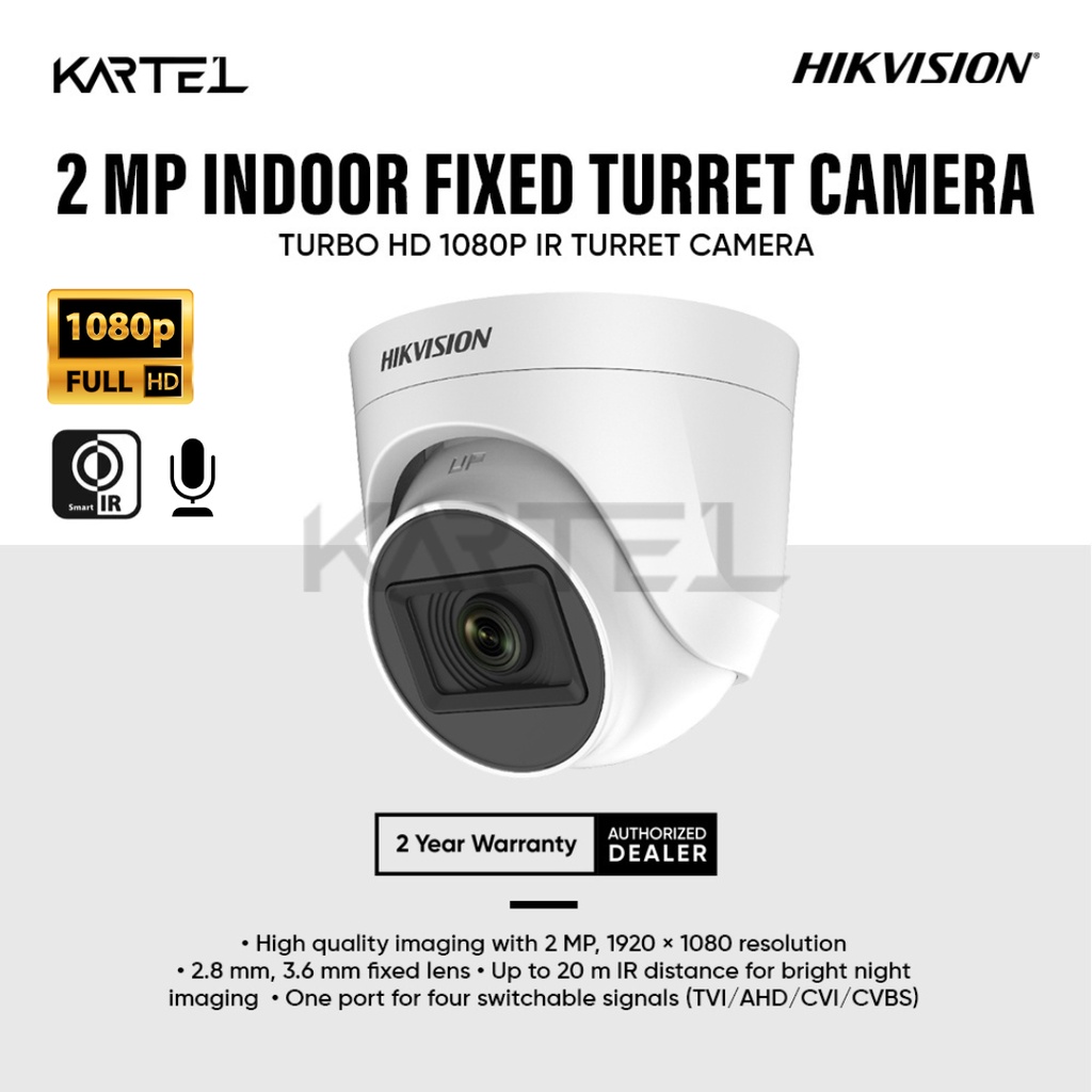 HIKVISION TURBO HD 2MP/1080P Dome Camera DS-2CE76D0T-EXIPF / DS ...