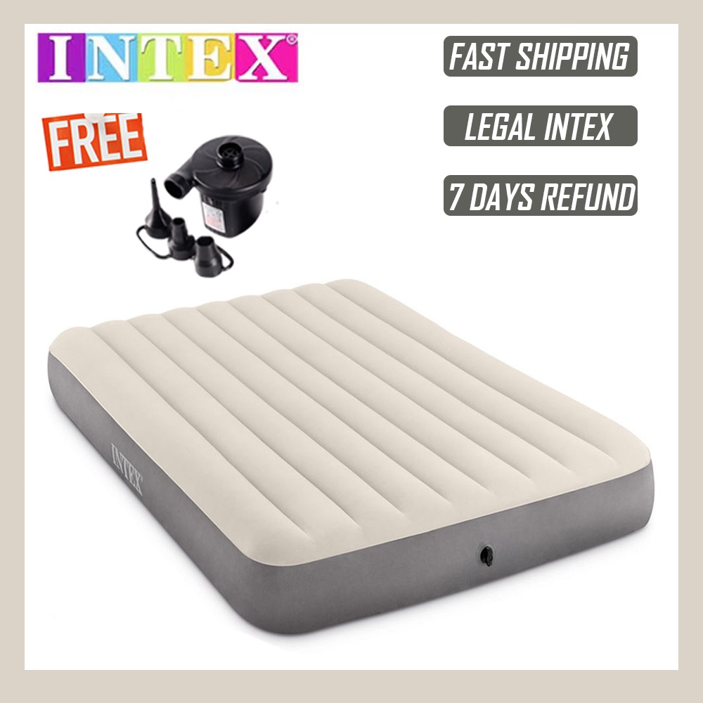 INTEX 64103 Queen Dura-Beam Series Airbed With Battery Pump (60"x80"x10 ...
