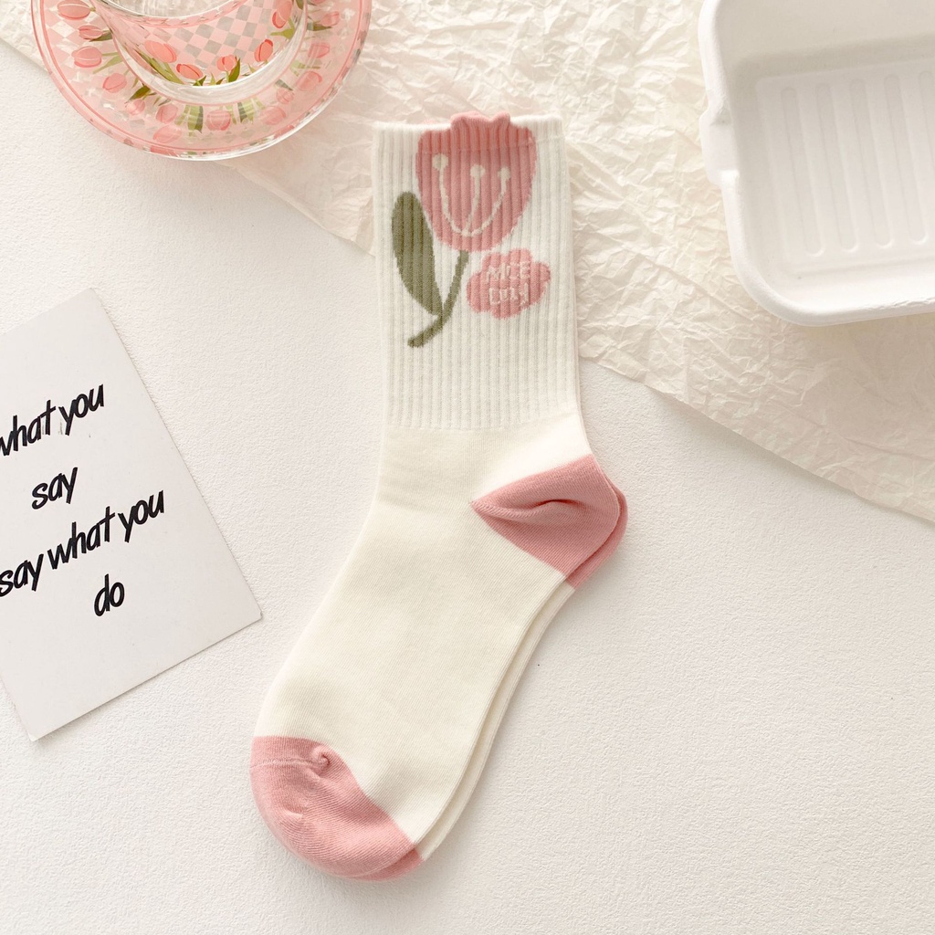 Women Socks Flowers Dress Socks Girls Famale Cute Socks Harajuku ...