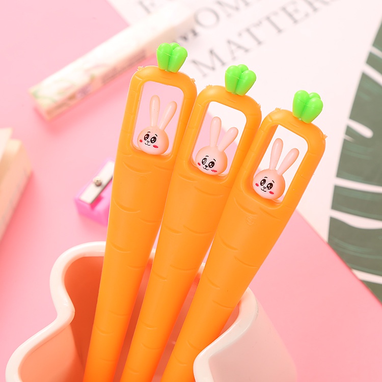 Cartoon Rabbit Carrot Gel Pen Creative Student Pen Cute Learning ...