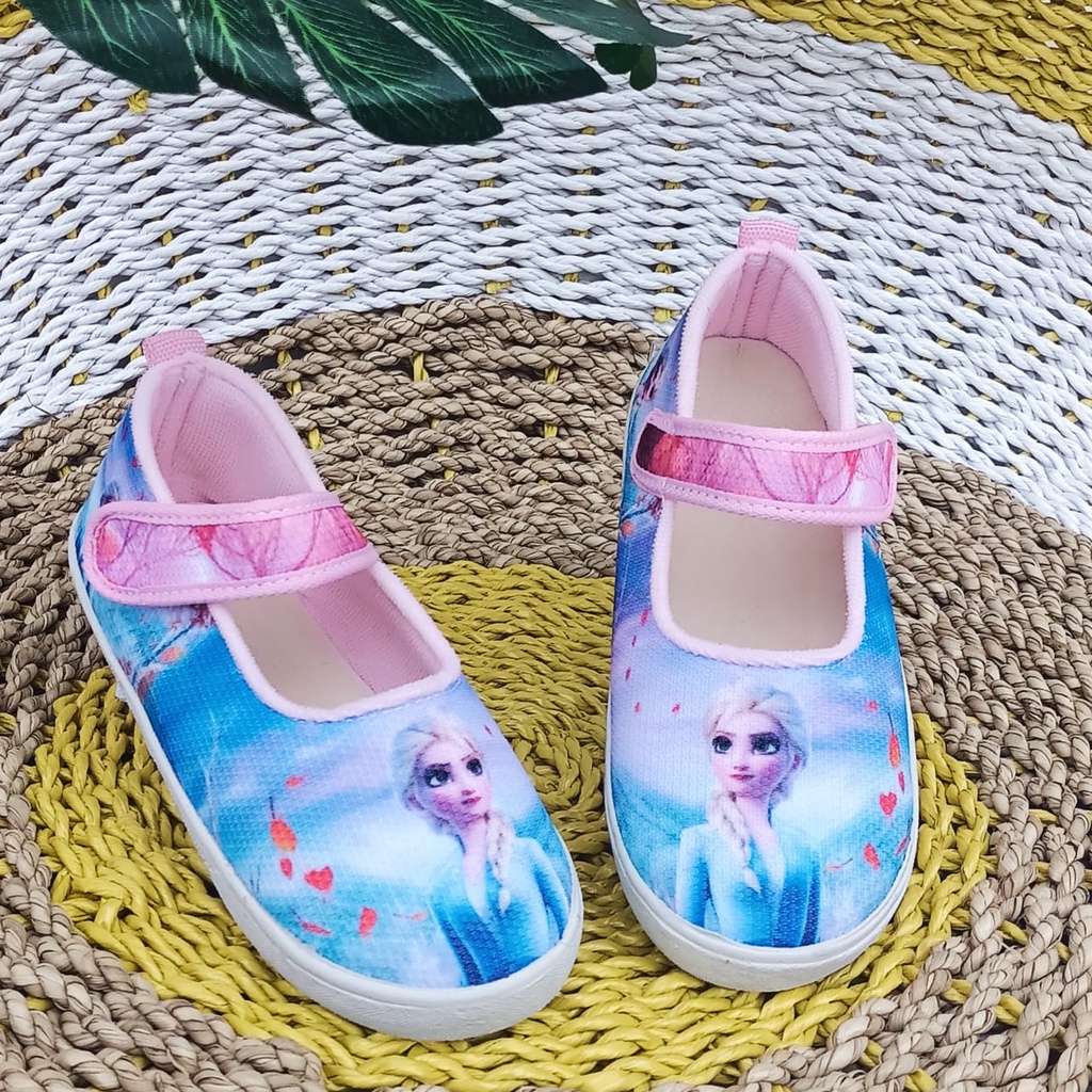Imitation girls shoes Frozen Elsa adhesive party shoes | Shopee Philippines